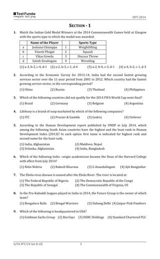 Iift 2014 question_paper_and_ans_key proton training solutions | PDF