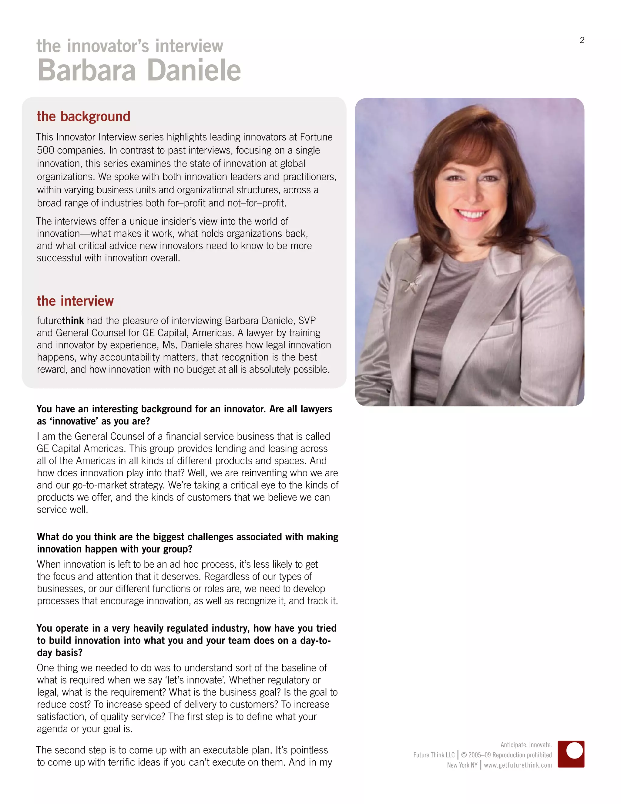 Innovator Interview: Barbara Daniele, General Electric | PDF