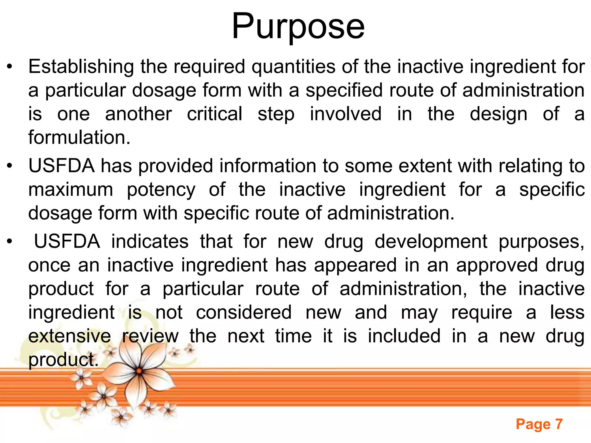 inactive ingredient guideline | PPTX