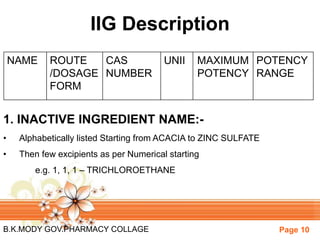 inactive ingredient guideline | PPTX