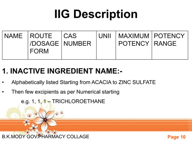 inactive ingredient guideline | PPTX | Pharmaceutical Industry | Industries