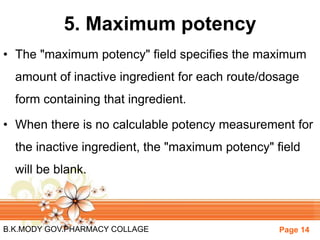 inactive ingredient guideline | PPTX