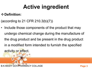 inactive ingredient guideline | PPTX