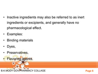 inactive ingredient guideline | PPTX