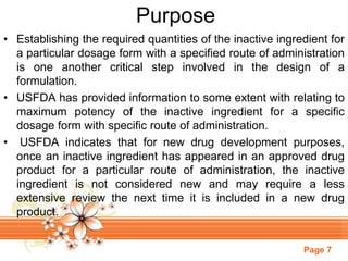 inactive ingredient guideline | PPTX