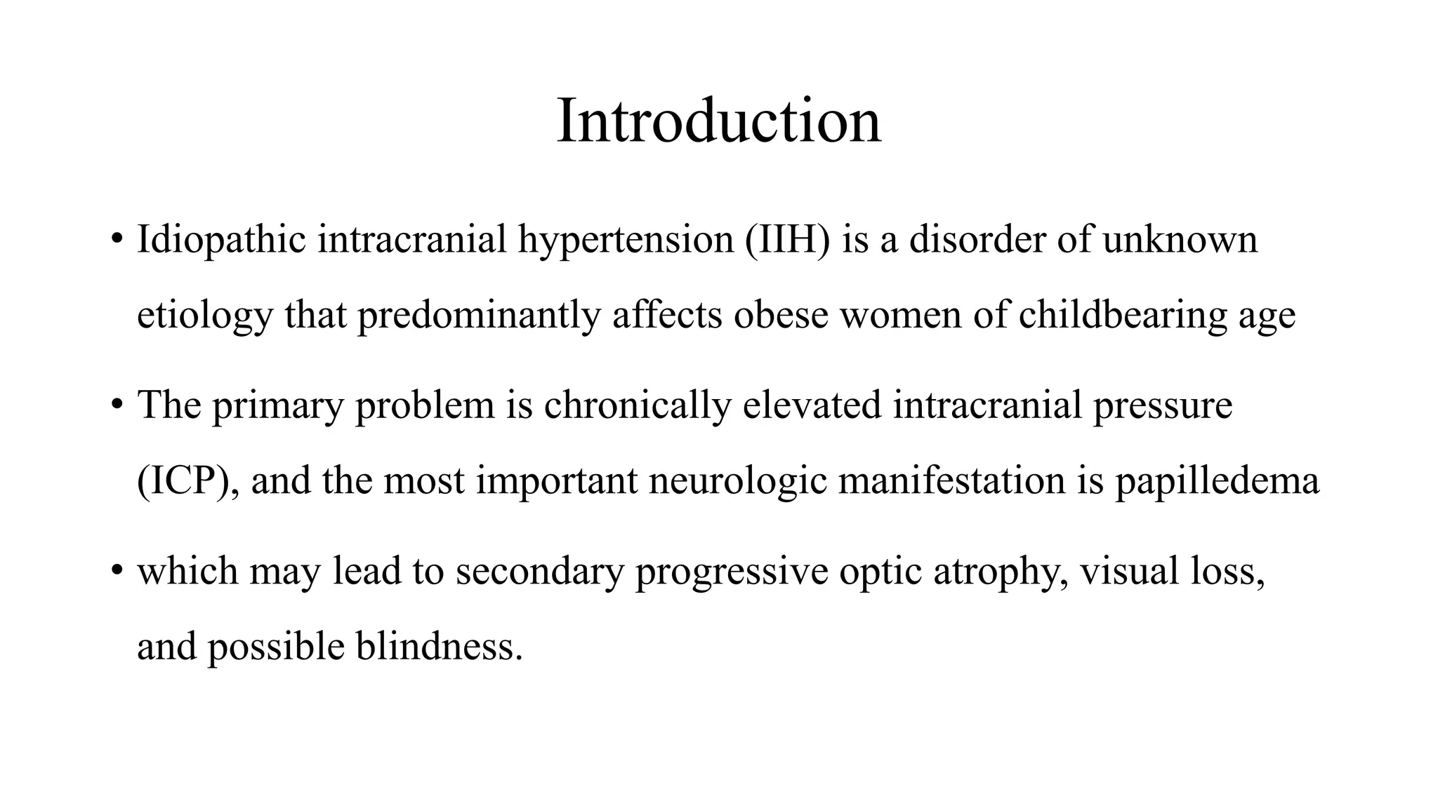 Idiopathic intracranial hypertension | PPT