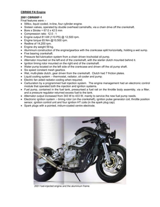 Honda cbr600 f evolution of the engine | PDF