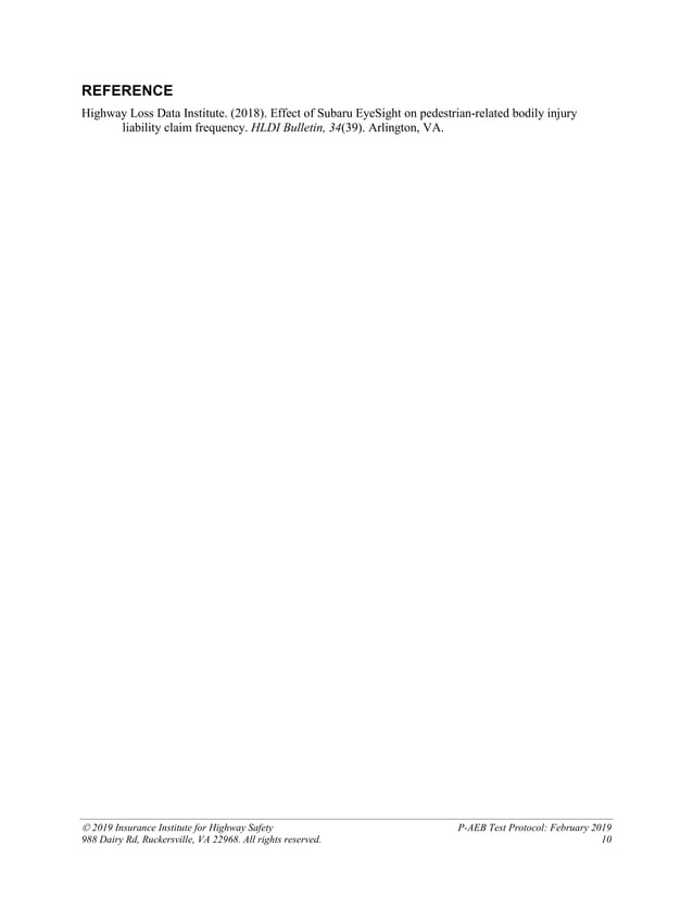 Iihs test protocol pedestrian_aeb | PDF | Auto Safety | Automotive