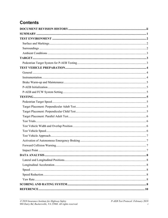 Iihs test protocol pedestrian_aeb | PDF | Auto Safety | Automotive