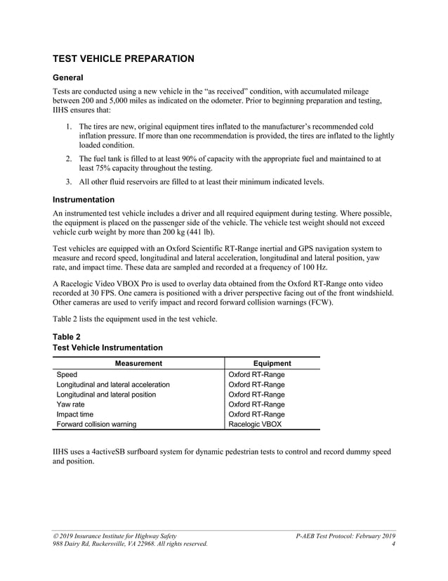Iihs test protocol pedestrian_aeb | PDF | Auto Safety | Automotive