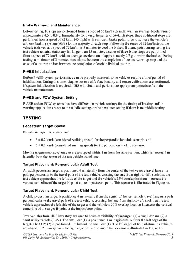 Iihs test protocol pedestrian_aeb | PDF | Auto Safety | Automotive