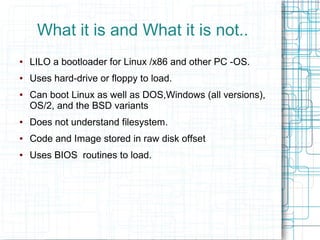 Description and basics of lilo | ODP