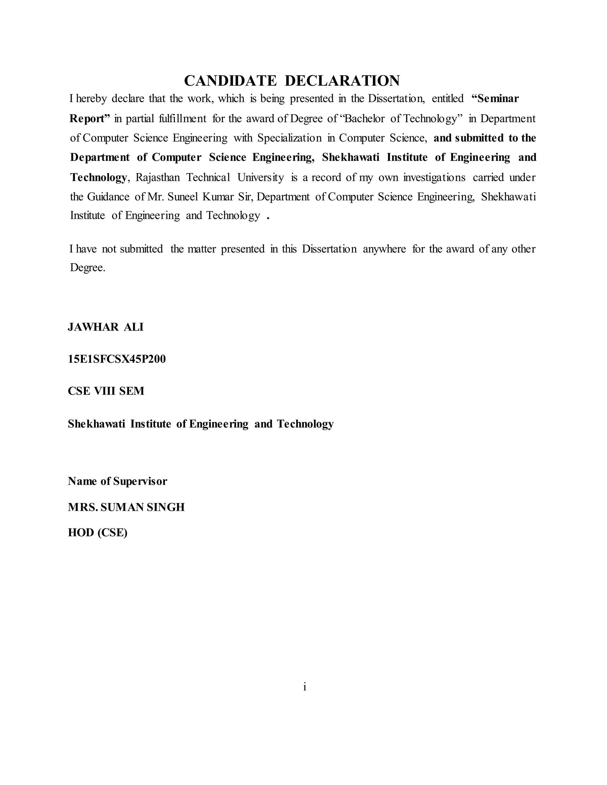 Candidate declaration on Google Glass | PDF