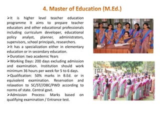 Introduction to Teacher Education/ Structure & Curriculum of Teacher ...