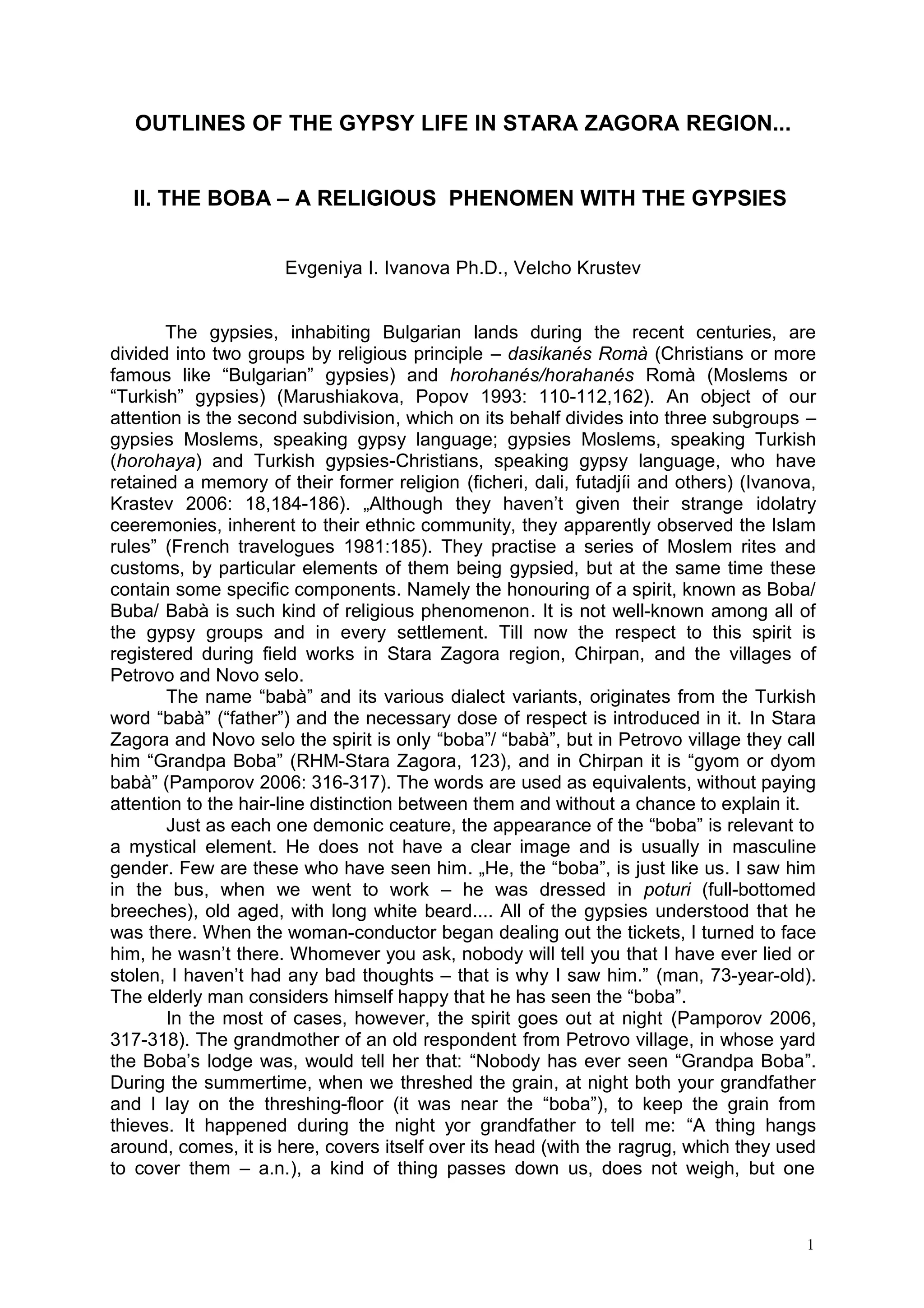 The Boba - Religious phenomenon with Gypsies | DOC