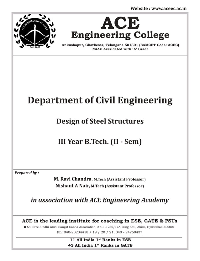 Iii design-of-steel-structures-unit-1 | PDF