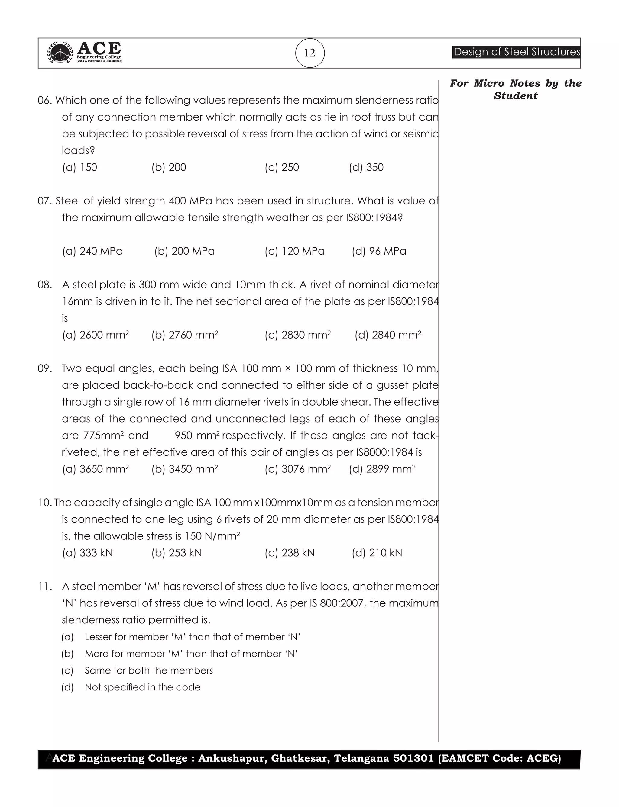 Iii design-of-steel-structures-unit-2 | PDF