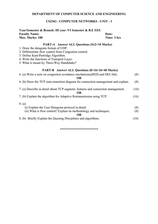 III EEE-CS2363-Computer-Networks-important-questions-for-unit-3-for-may-june-2014 | PDF