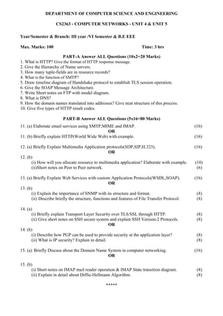 III EEE-CS2363-Computer-Networks-important-questions-for-unit-4-unit-5-for-may-june-2014 | PDF ...