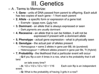 Iii. genetics sts biology | PPTX