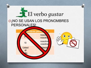 III- Repaso- El verbo gustar- Apuntes | PPTX
