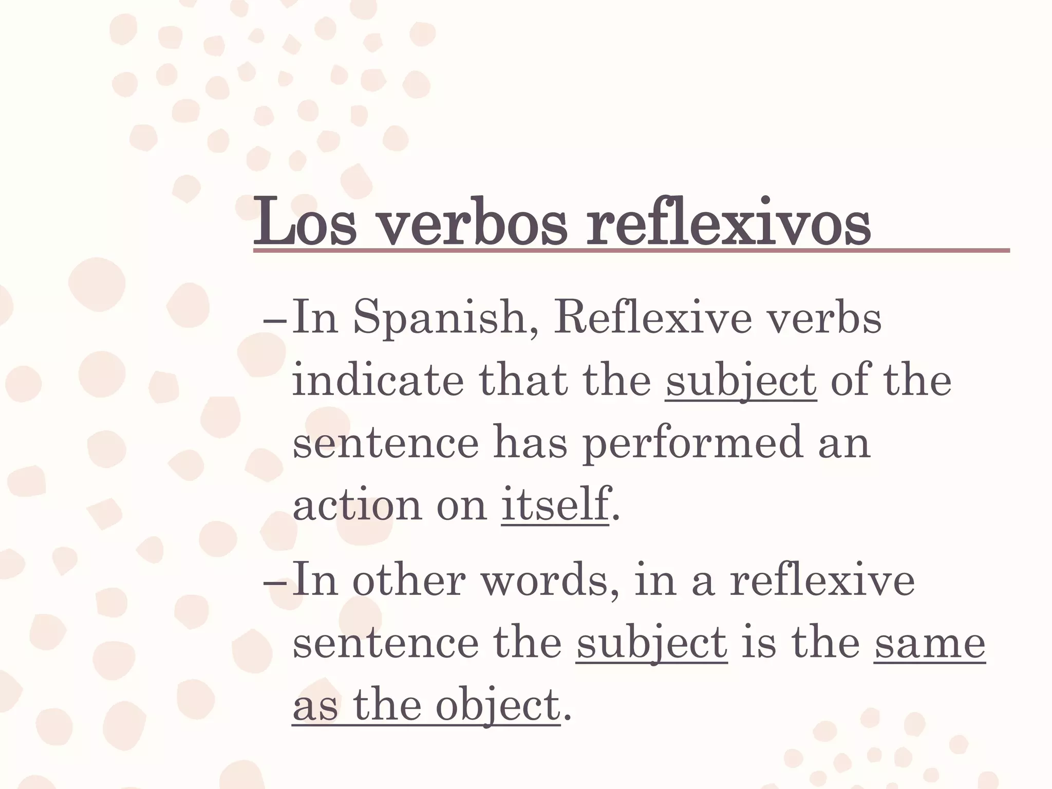 III- Repaso- Los verbos reflexivos- Apuntes | PPTX