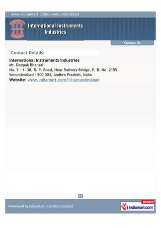 International Instruments Industries, Secunderabad, Electric ...