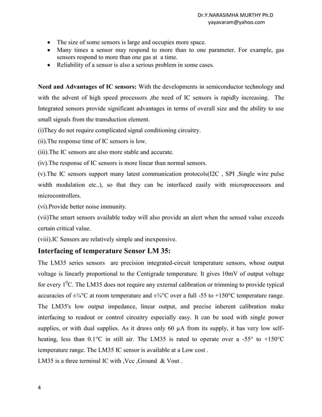 Sensors-Interfacing Techniques | DOCX