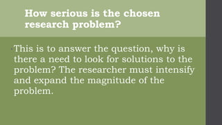 III - The Research Problem and Its Scope | PPTX