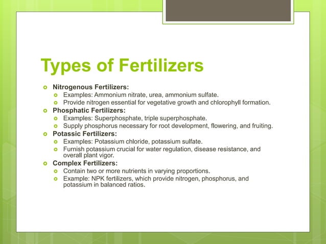 B.Sc Agri Fertilizer - Types, Application, Mode of Action | PPTX