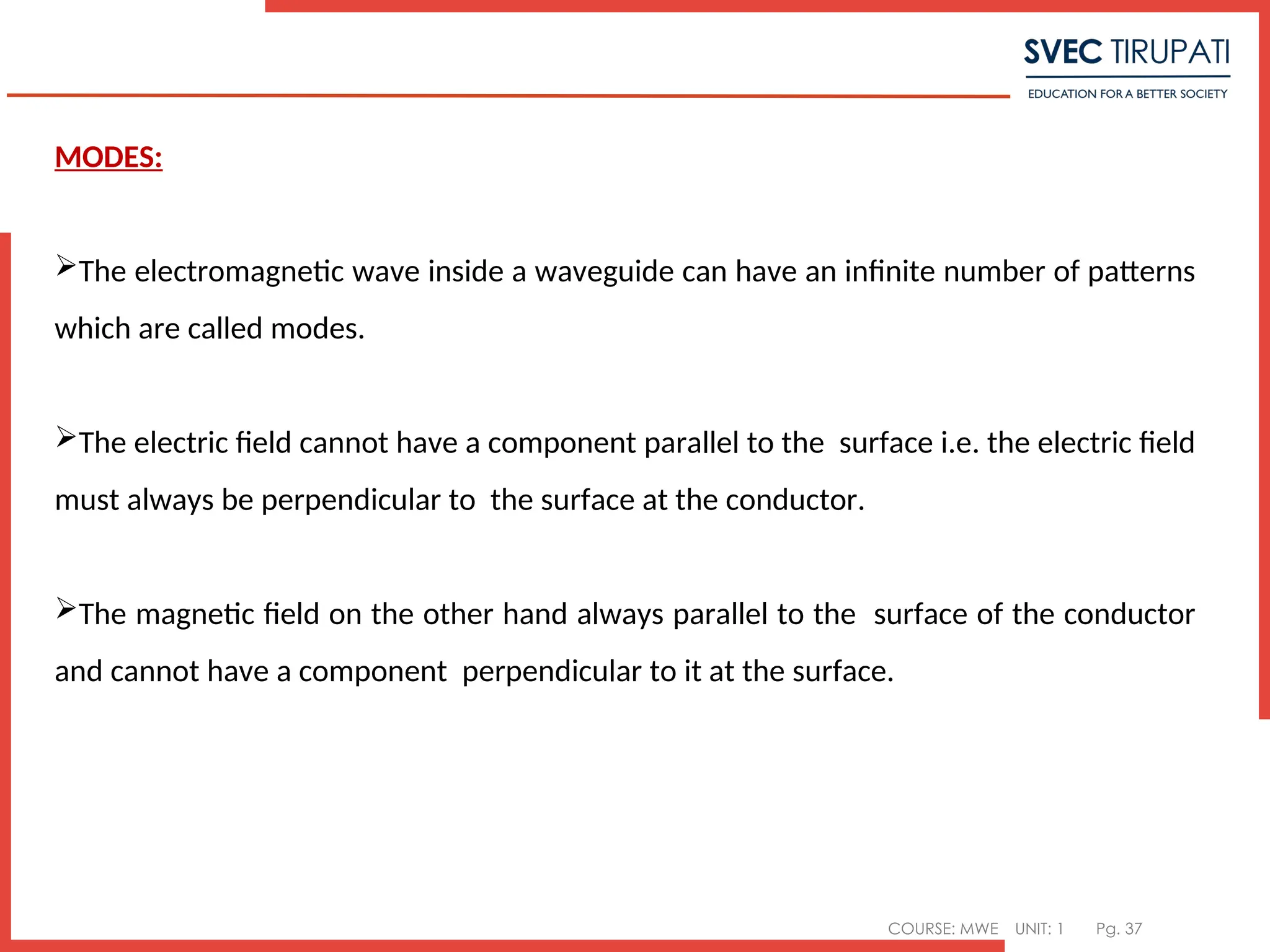 III ECE MWE UNIT i types of waveguides, analysis | PPT