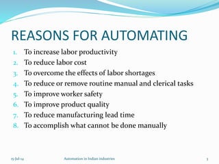 Industrial Automation in India | PPTX