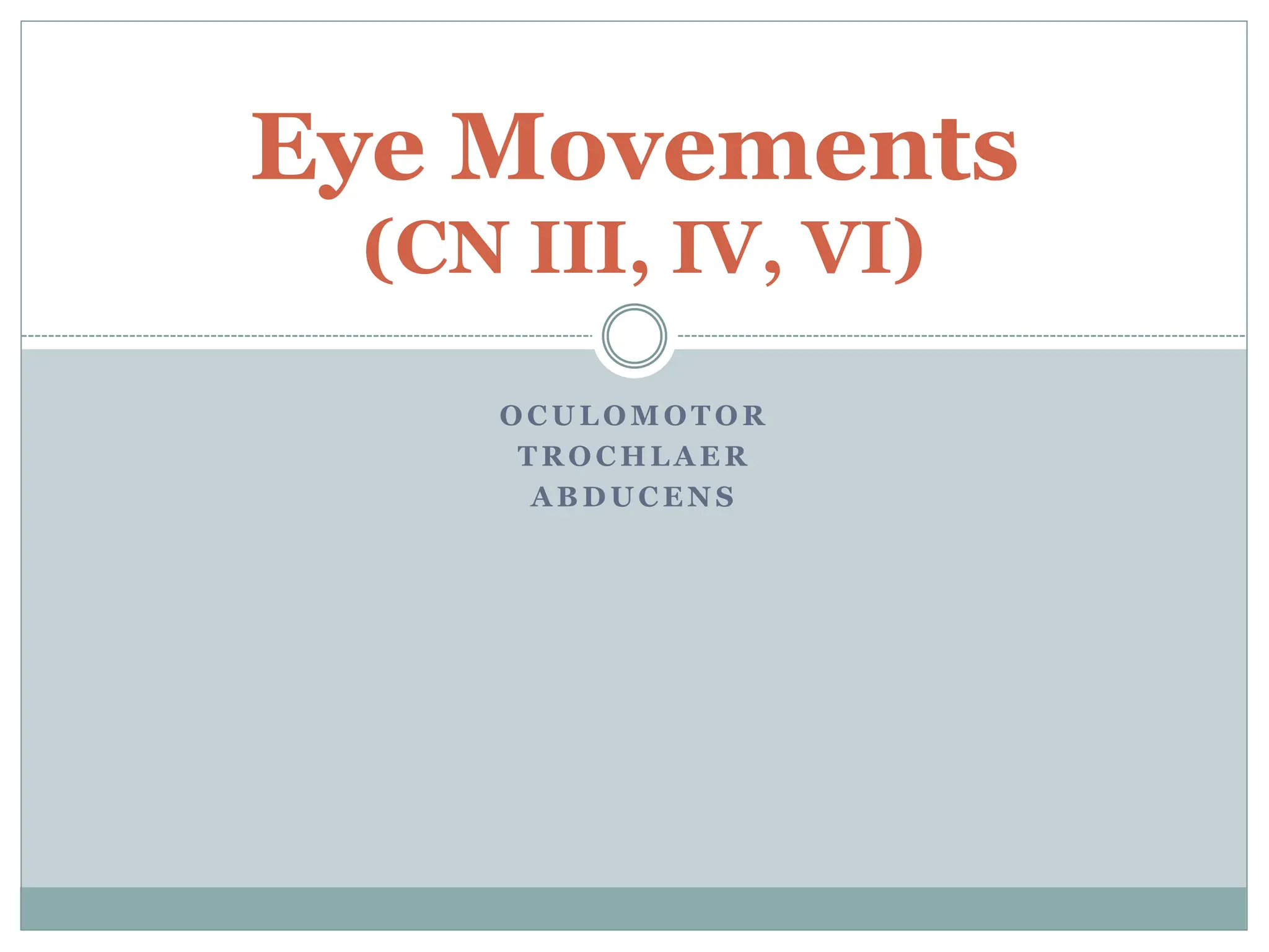 III, IV, VI Cranial nervess on the movement of eye | PPTX
