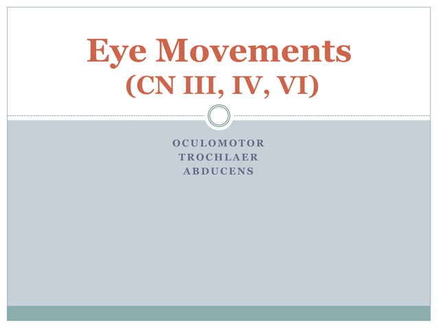 III, IV, VI Cranial nervess on the movement of eye | PPT