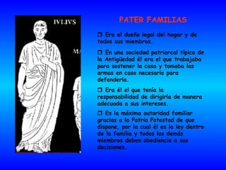 La Familia Romana, dirigida por Pater familias. | PPS