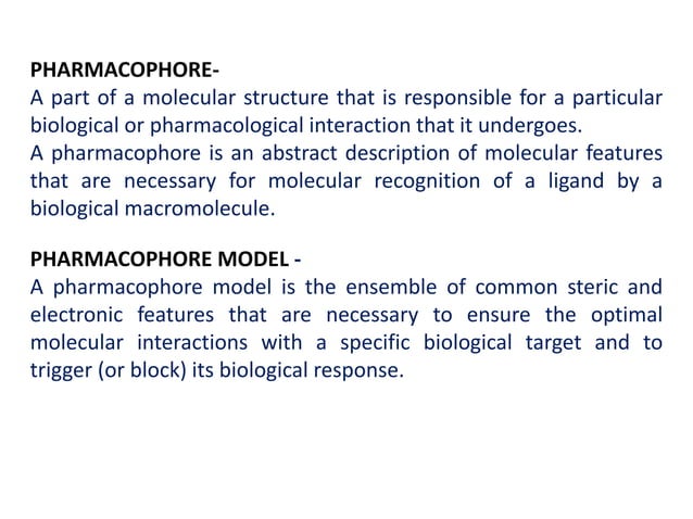 Pharmacophore Modeling and Docking Techniques.ppt | Chemistry | Science