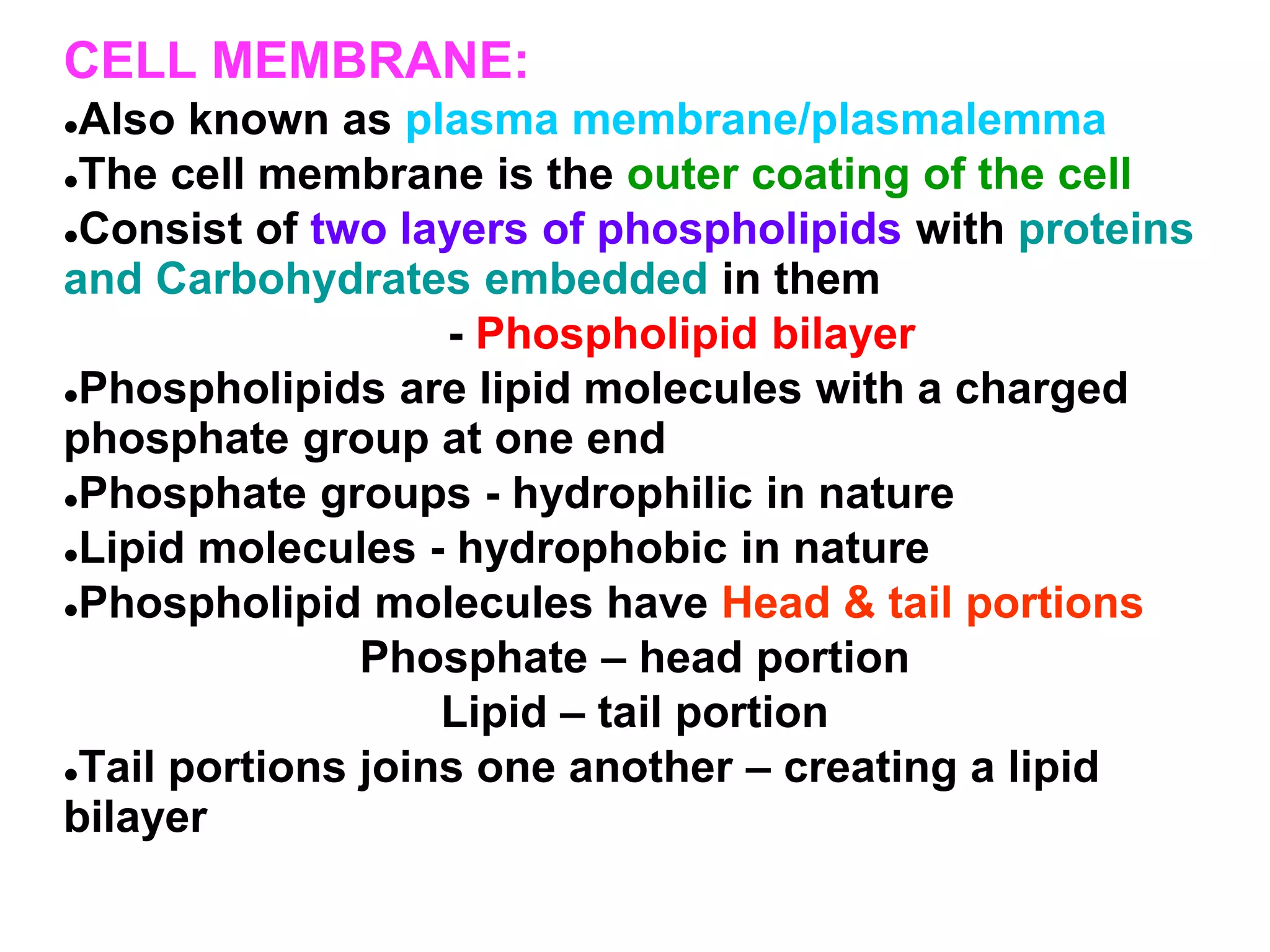 III Pharm.D - The Dynamic Cell - III Pharm.D - The Dynamic Cell ...