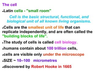III Pharm.D - The Dynamic Cell - III Pharm.D - The Dynamic Cell ...