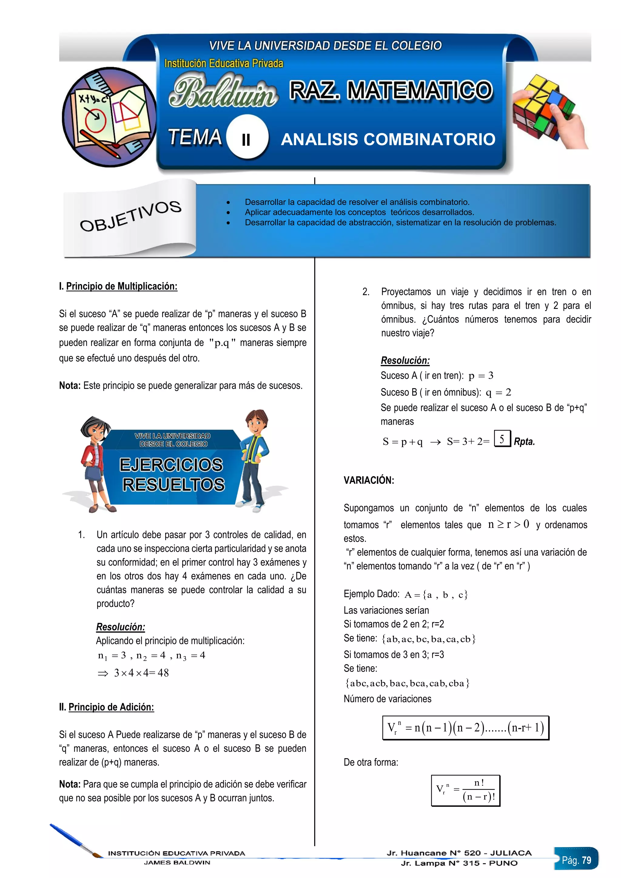 Analisis combinatorio | PDF