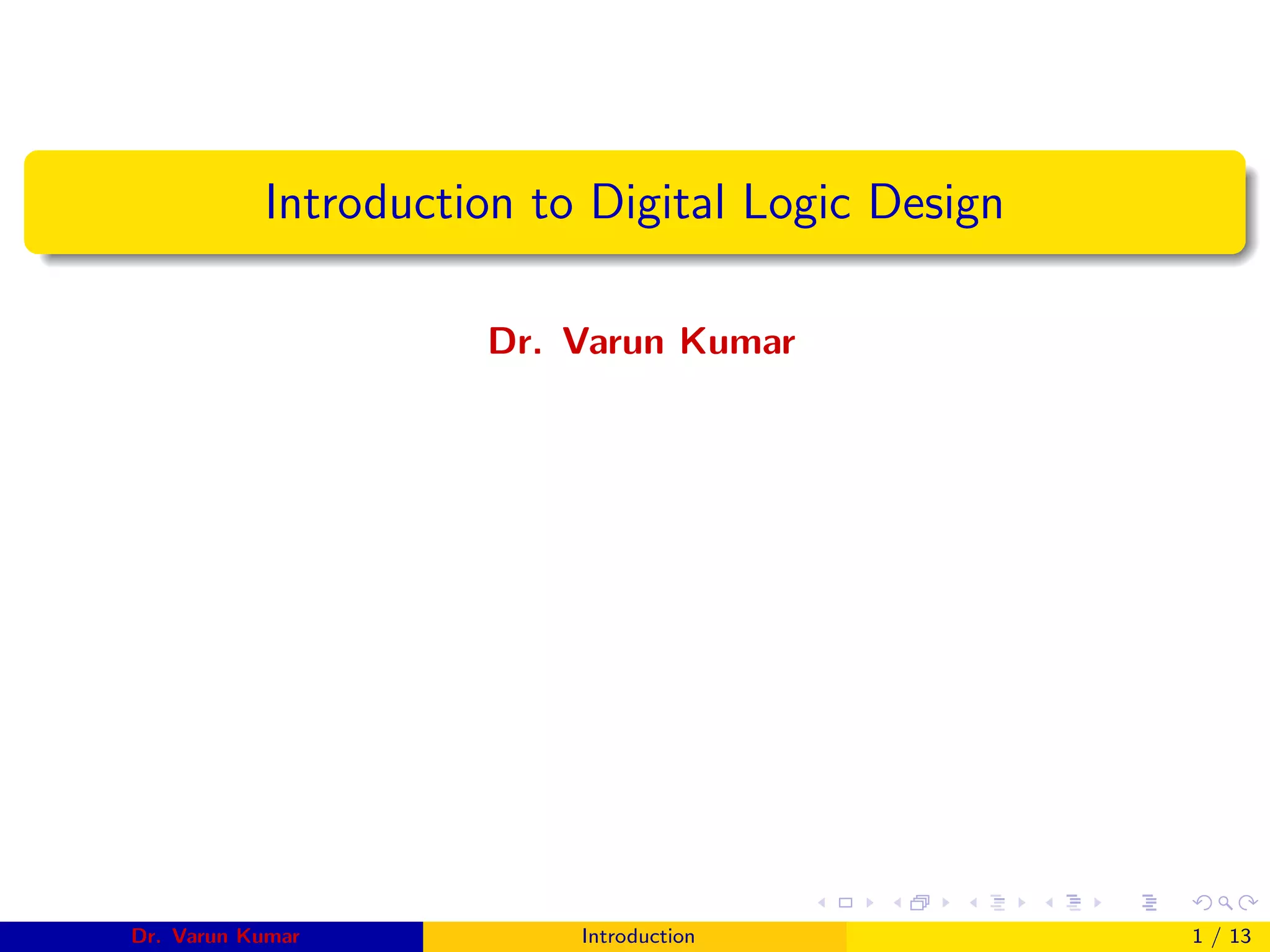 Introduction to Digital Logic Design | PDF