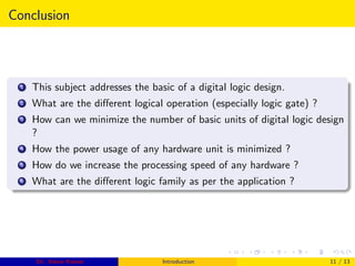 Introduction to Digital Logic Design | PDF