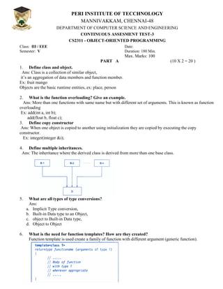EEE 3rd year oops cat 3 ans | PDF
