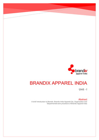 Brandix Apparel India - Apparel Internship Report | PDF