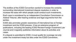 Role of WTO AND ICSID in international investnment law | PPTX