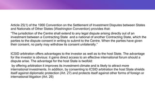 Role of WTO AND ICSID in international investnment law | PPTX