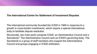 Role of WTO AND ICSID in international investnment law | PPTX