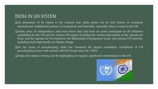 INDIA'S POSITION IN UNITED NATIONS SECURITY COUNCIL | PPTX
