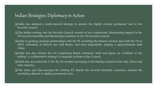 INDIA'S POSITION IN UNITED NATIONS SECURITY COUNCIL | PPTX | Political ...