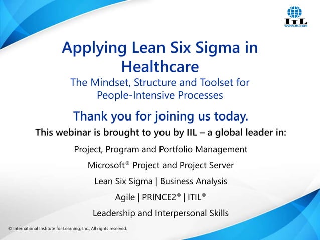 Applying Lean Six Sigma in Healthcare | PPTX