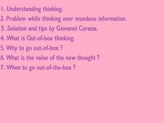 out of box thinking | PPT